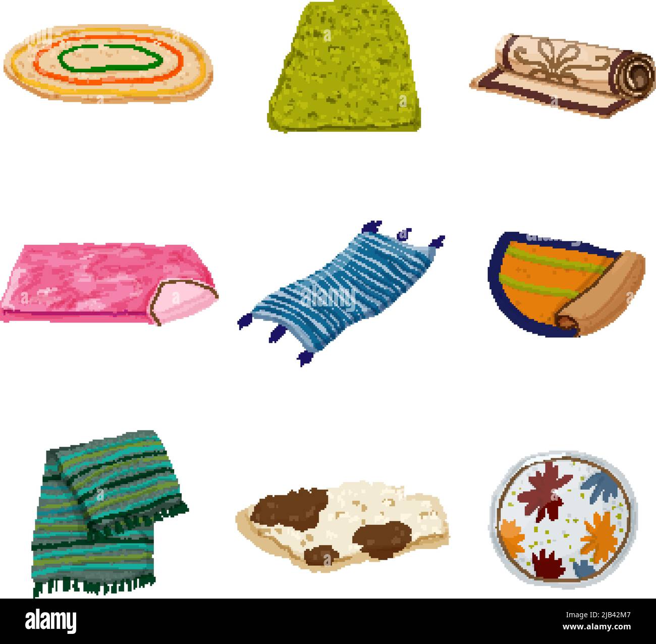 carpet floor rug cartoon icons set vector Stock Vector Image & Art - Alamy