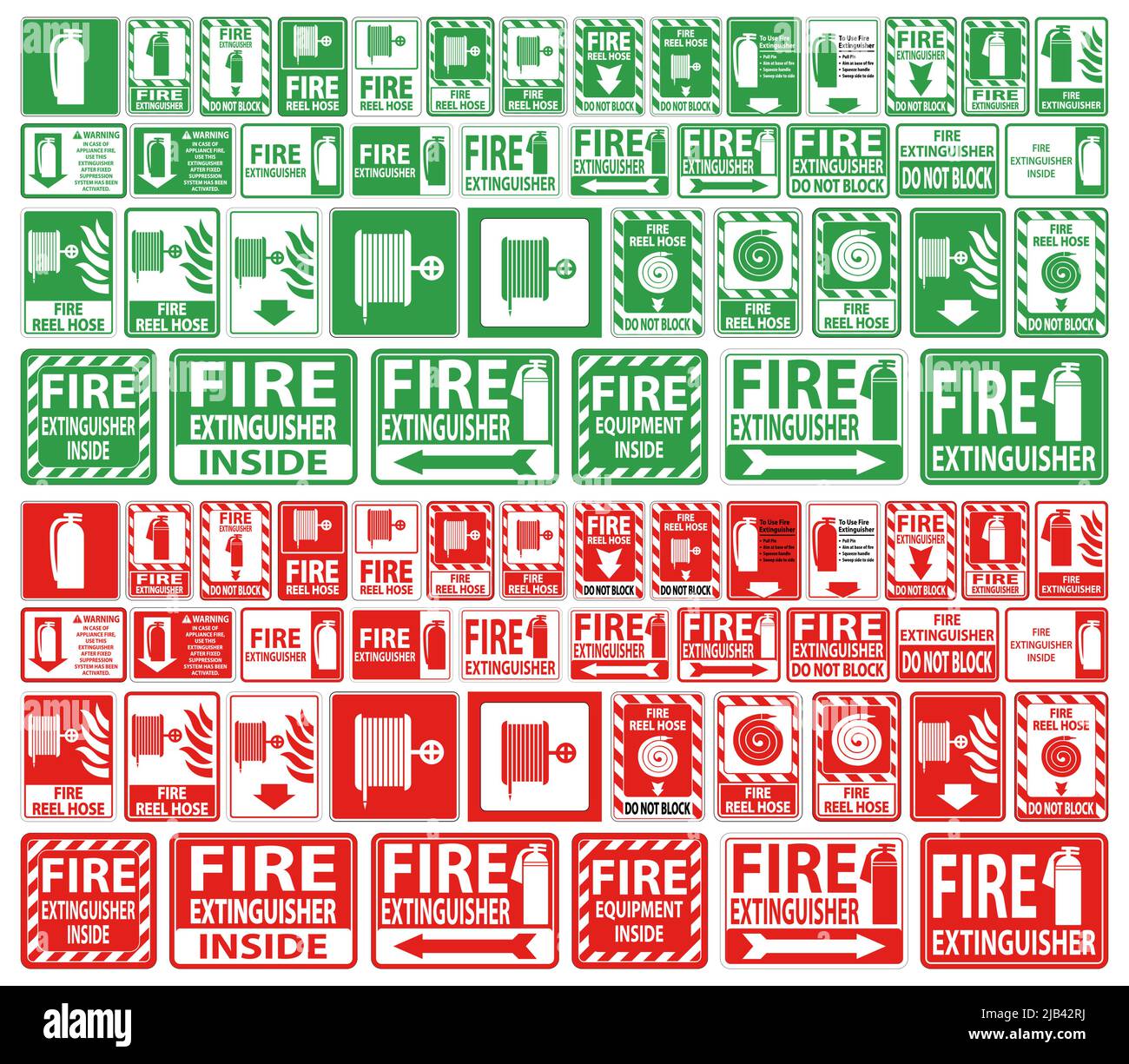 Set label Fire extinguisher Sign on white background Stock Vector Image ...