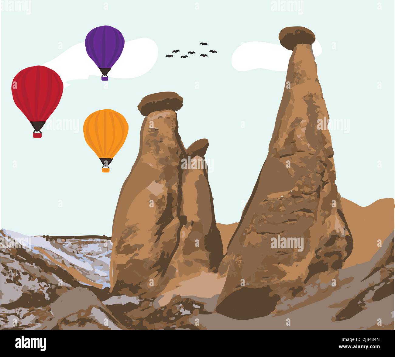 Kapadokya balloons Stock Vector Images - Alamy