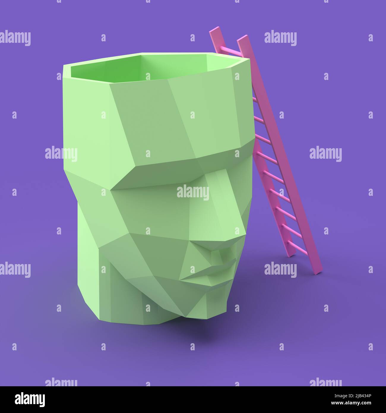 no idea - empty , mindless and a ladder 3d illustration Stock Photo - Alamy