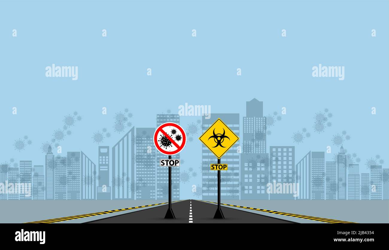 Warning sign coronavirus covid-19 disease, Do not pass Stock Vector ...