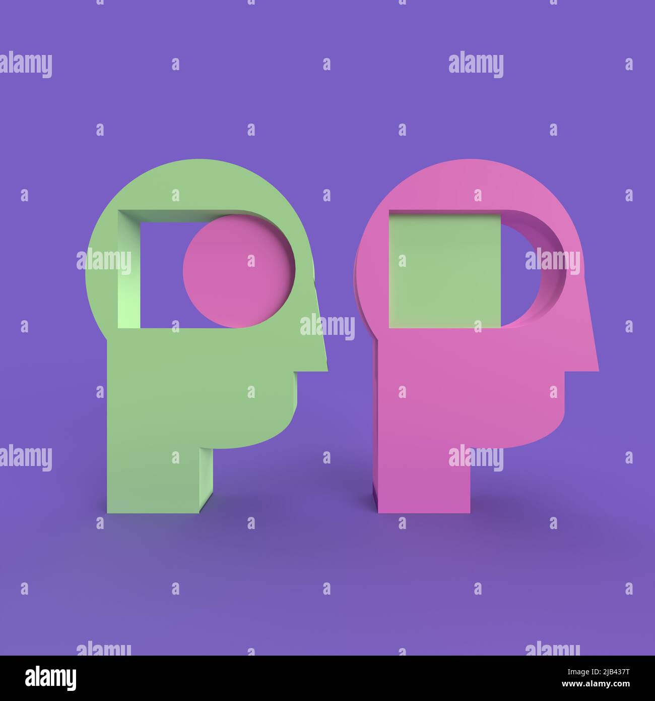 different but partially overlapping ways of thinking - simple head ...