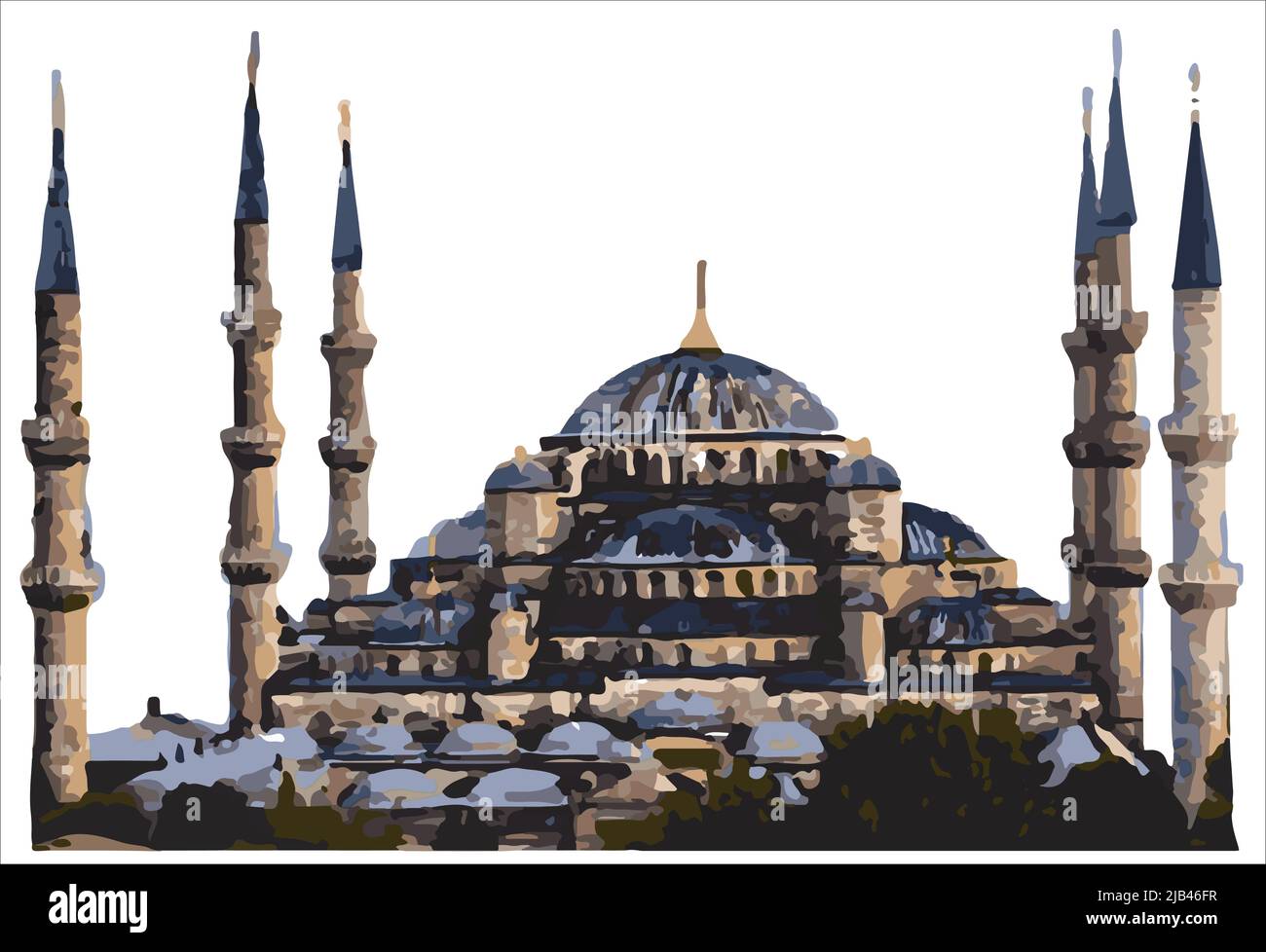 Blue mosque sultanahmet camii istanbul Stock Vector Images - Alamy
