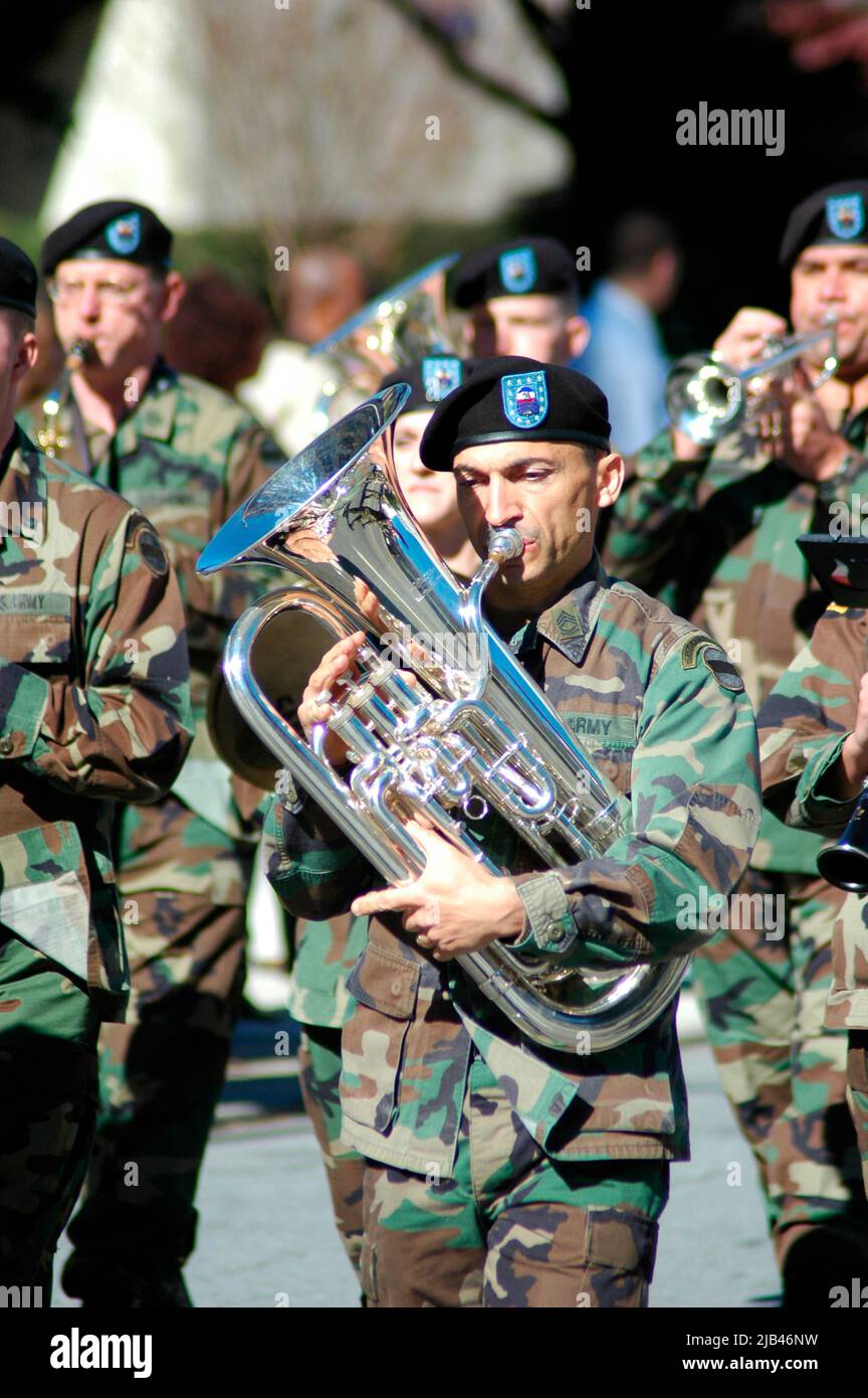 Army band with intruments Stock Photo - Alamy