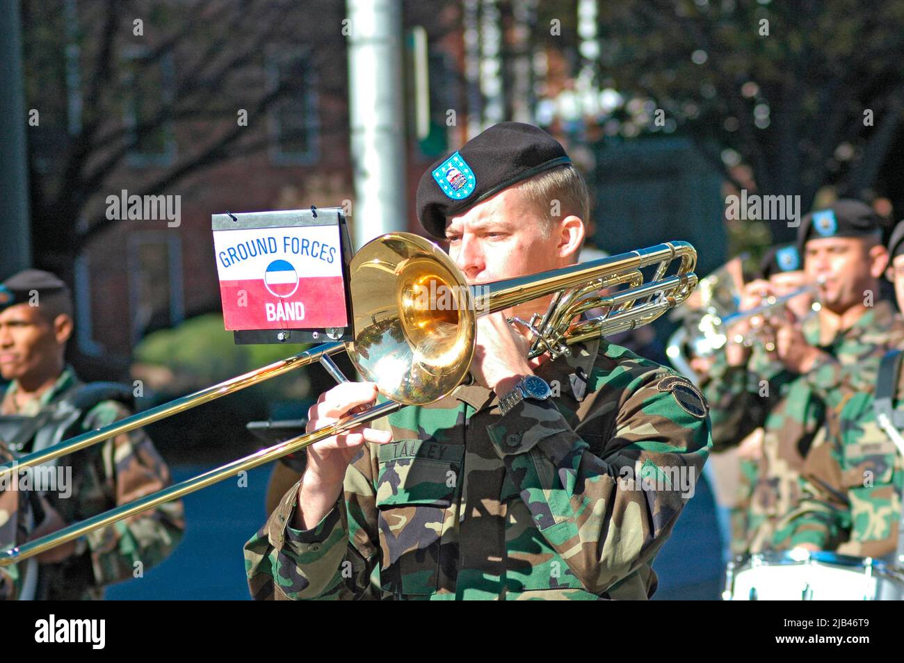 Army band with intruments Stock Photo - Alamy