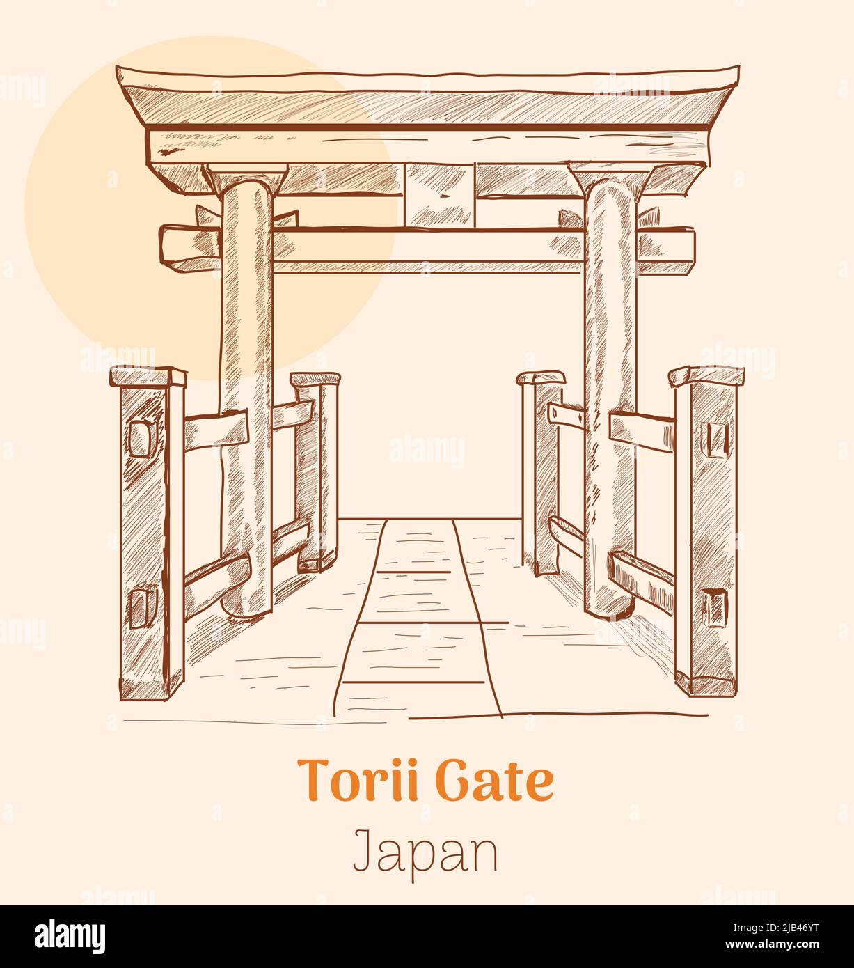 Torii gate japan hand drawing hi-res stock photography and images - Alamy