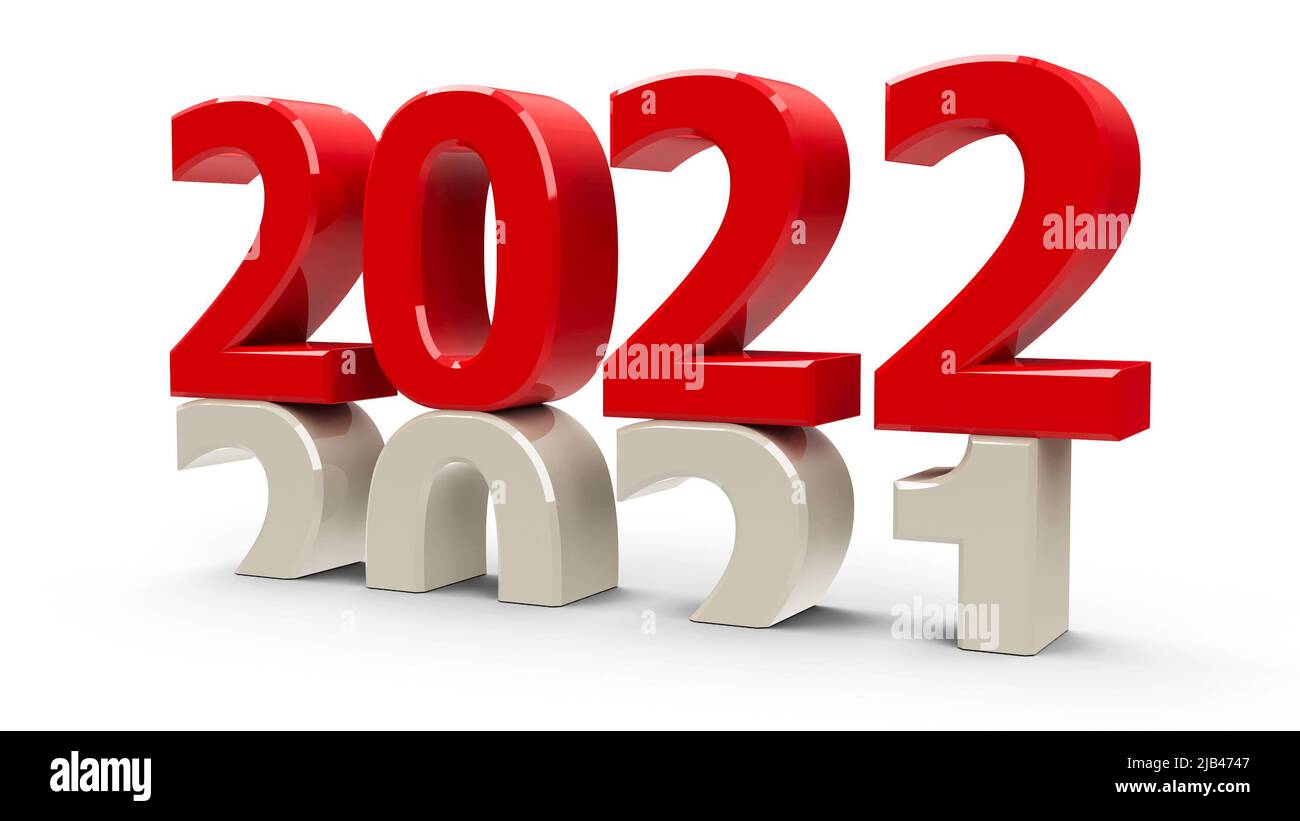 2021-2022 change represents the new year 2022, three-dimensional ...