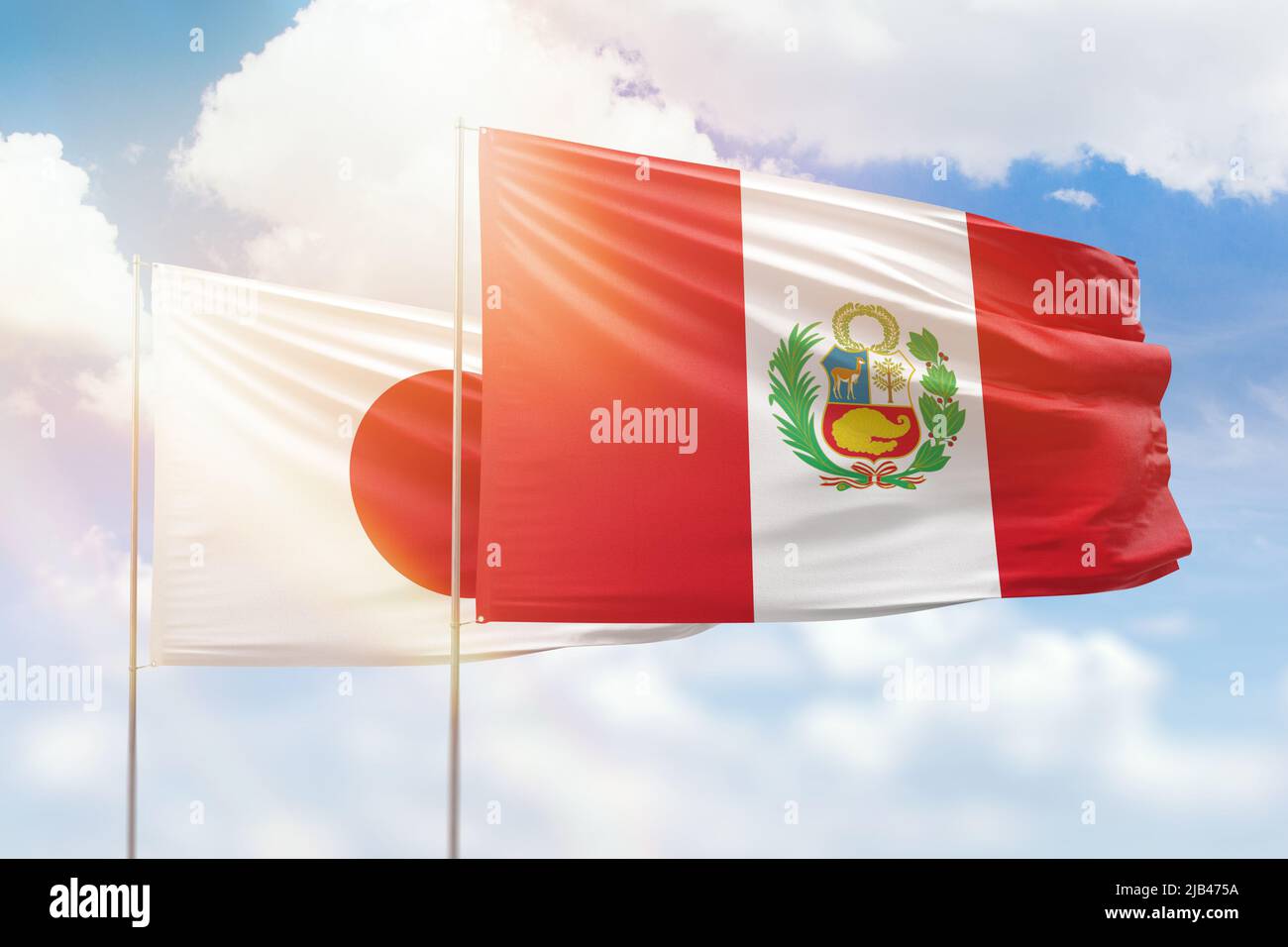 Wave flags japan peru hi-res stock photography and images - Alamy