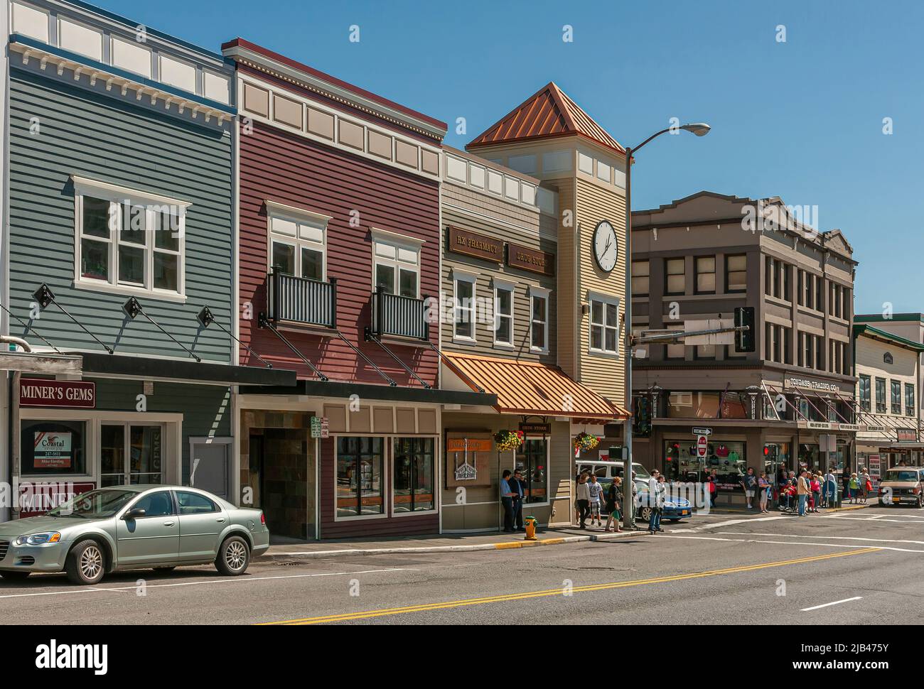 Ketchikan, Alaska, USA - July 17, 2011: Part of Dock street featuring ...