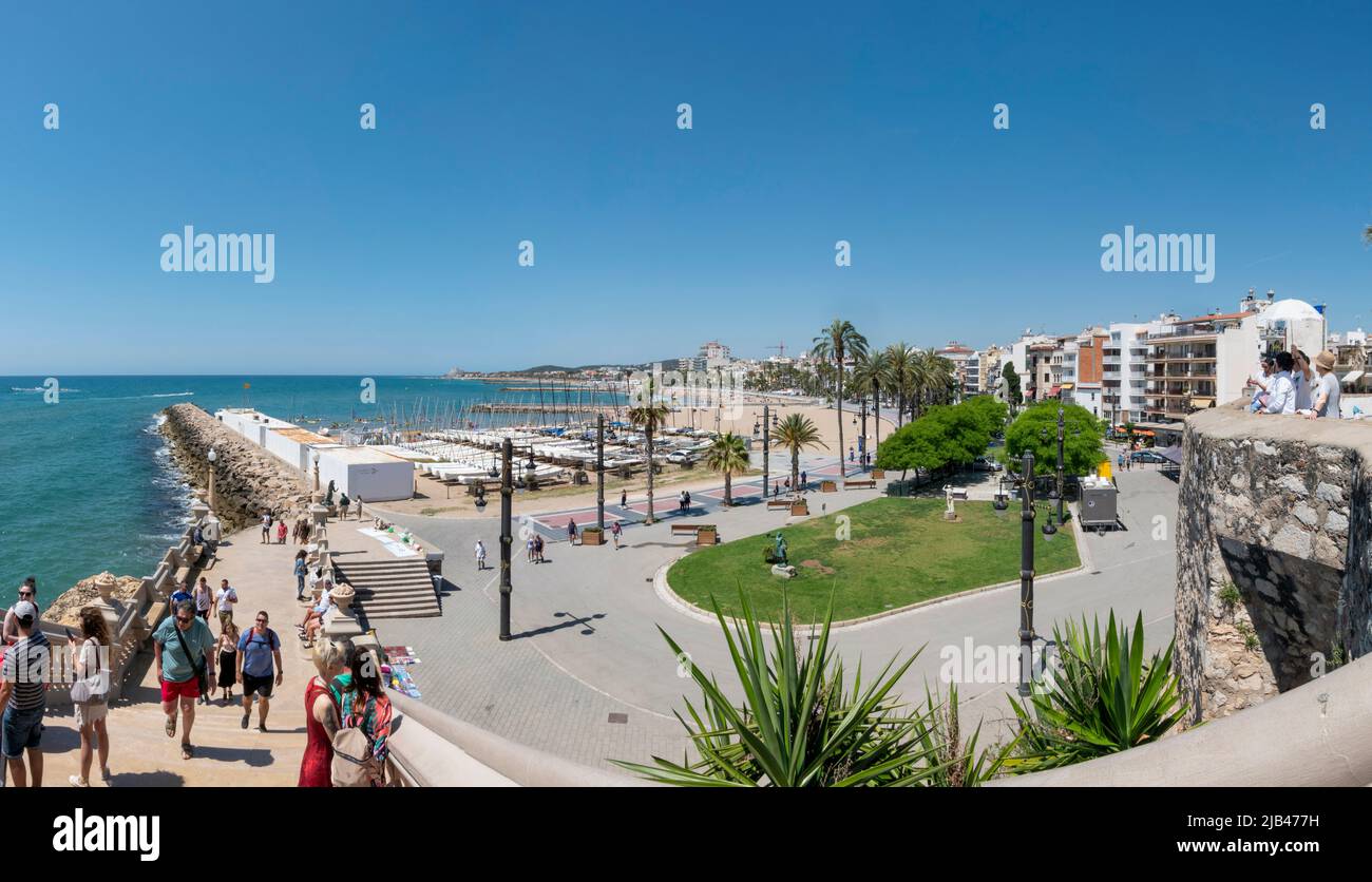 Sitges, Barcelona, Spain - May 30, 2022: Sitges promenade Stock Photo ...