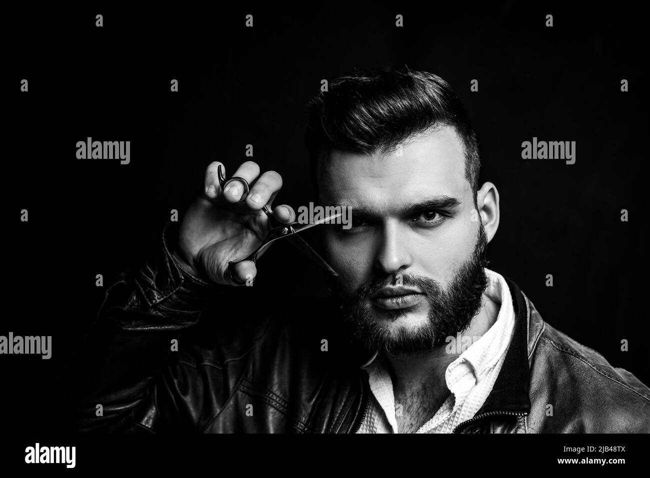 Bearded man, bearded male. Portrait of stylish man with beard. Barber ...