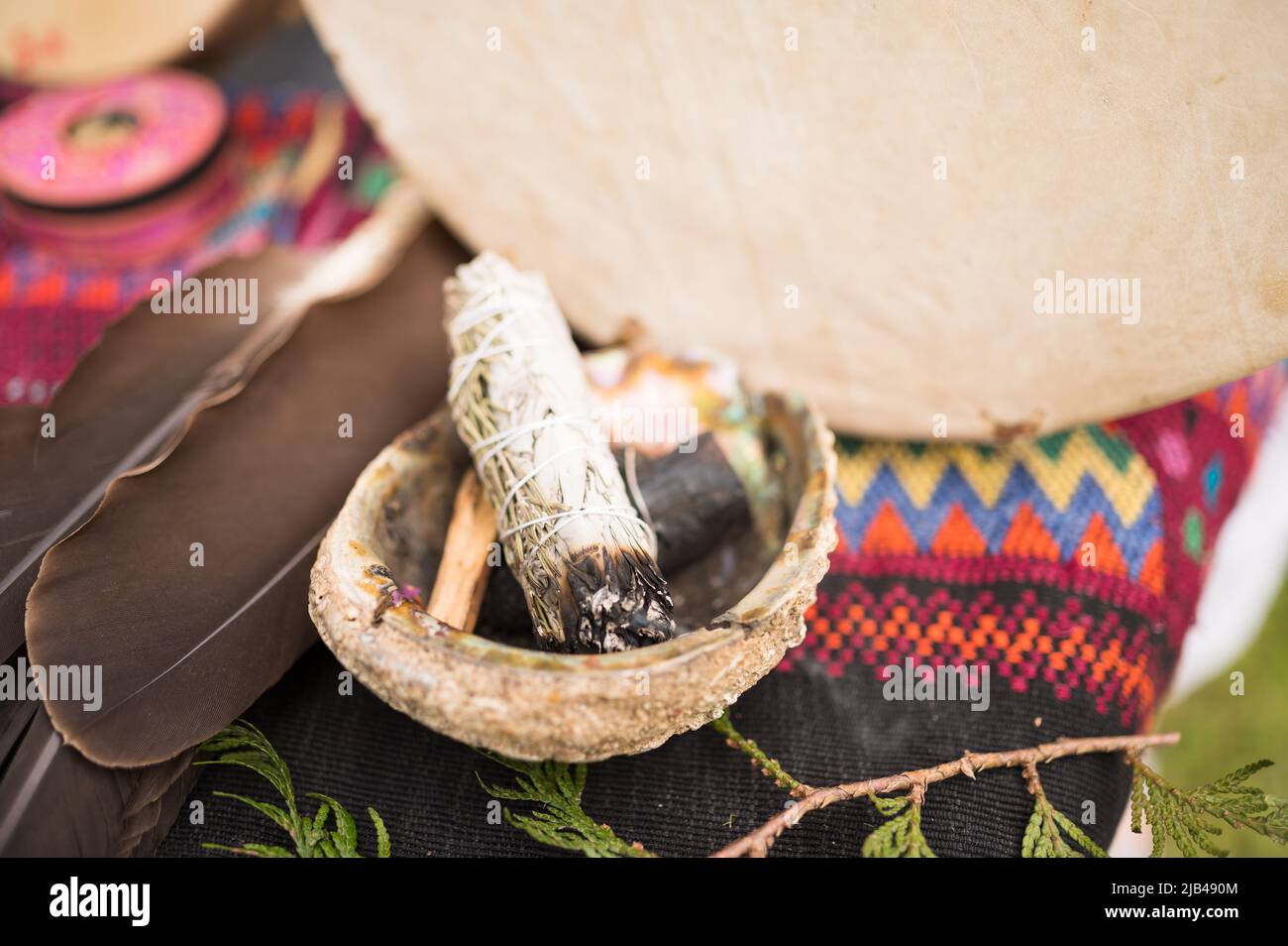 Native smudging ceremony hi-res stock photography and images - Alamy