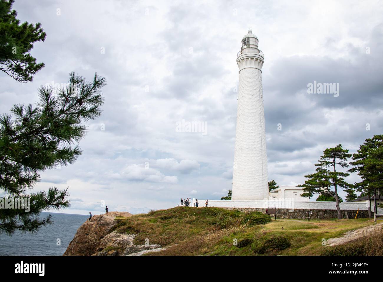 Hinomisaki coast observation deck and Hinomisaki Lighthouse, the ...