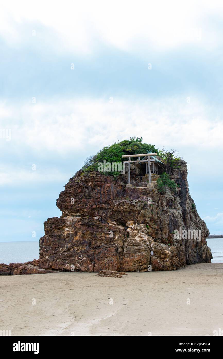 Famous Torii gate of Bentenjima shrine at Inasa Beach, Izumo, Shimane ...