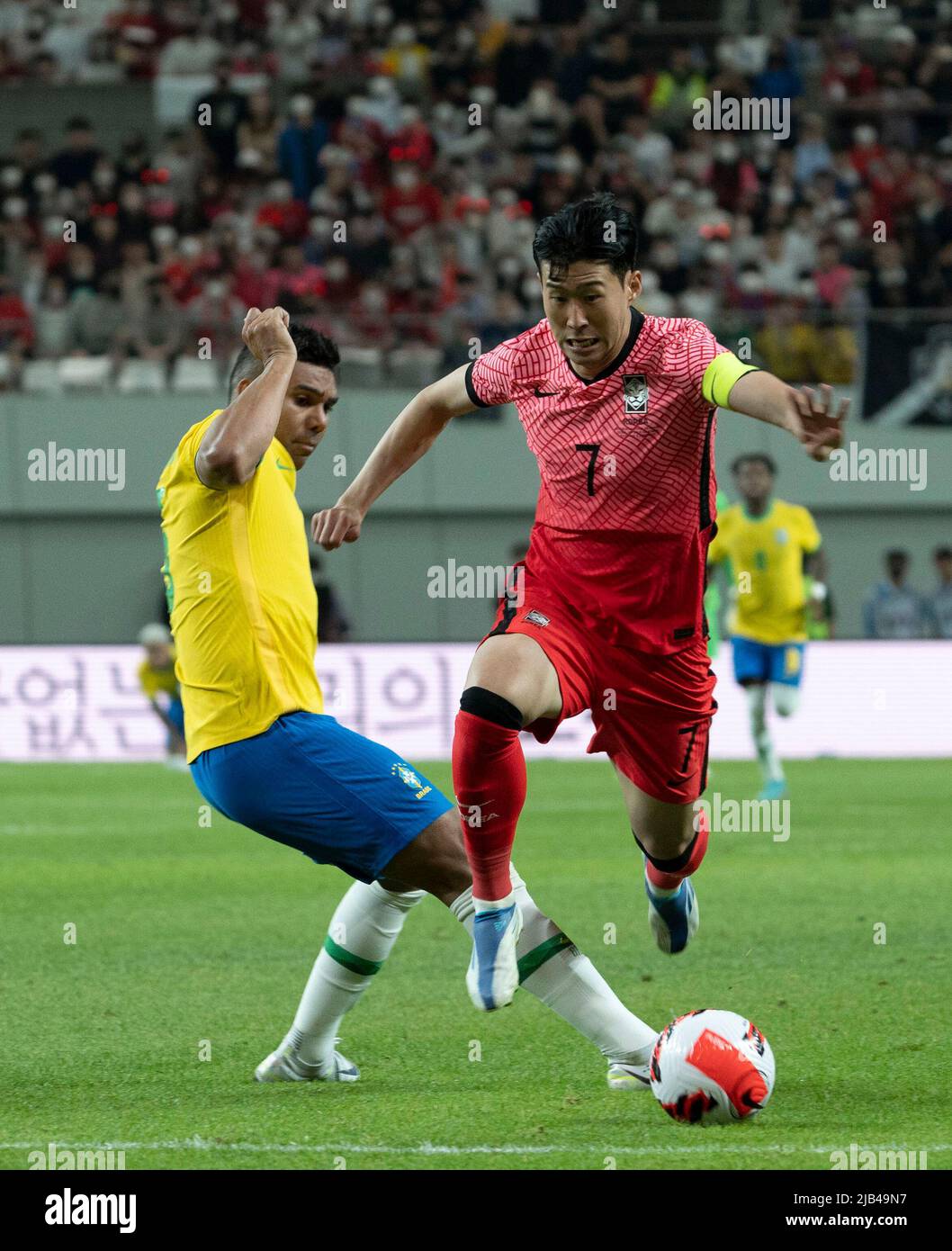 Seoul, South Korea. 2nd June, 2022. South Korea's Son Heung-min (front ...