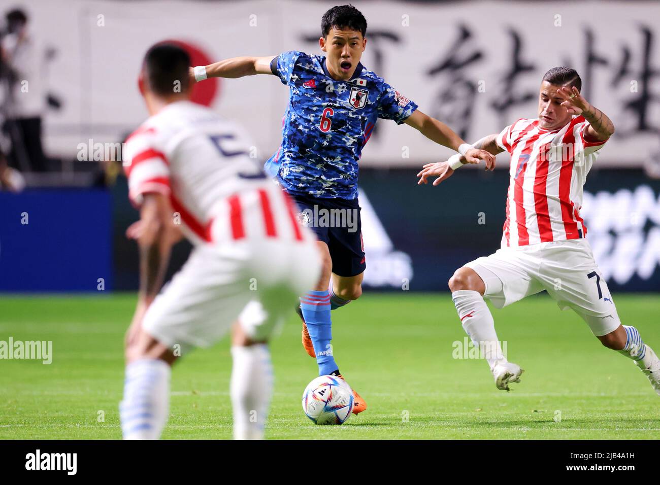 Hokkaido, Japan. 2nd June, 2022. Wataru Endo (JPN) Football/Soccer : KIRIN Challenge Cup 2022 ...