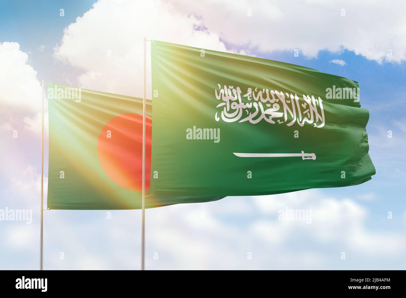 Bangladesh saudi arabia flag hi-res stock photography and images - Alamy
