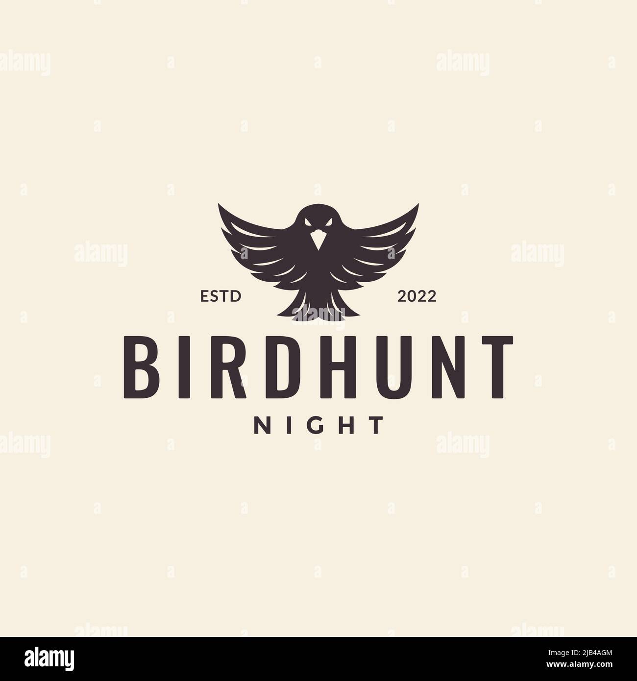 little bird night flying hunt logo design vector graphic symbol icon ...