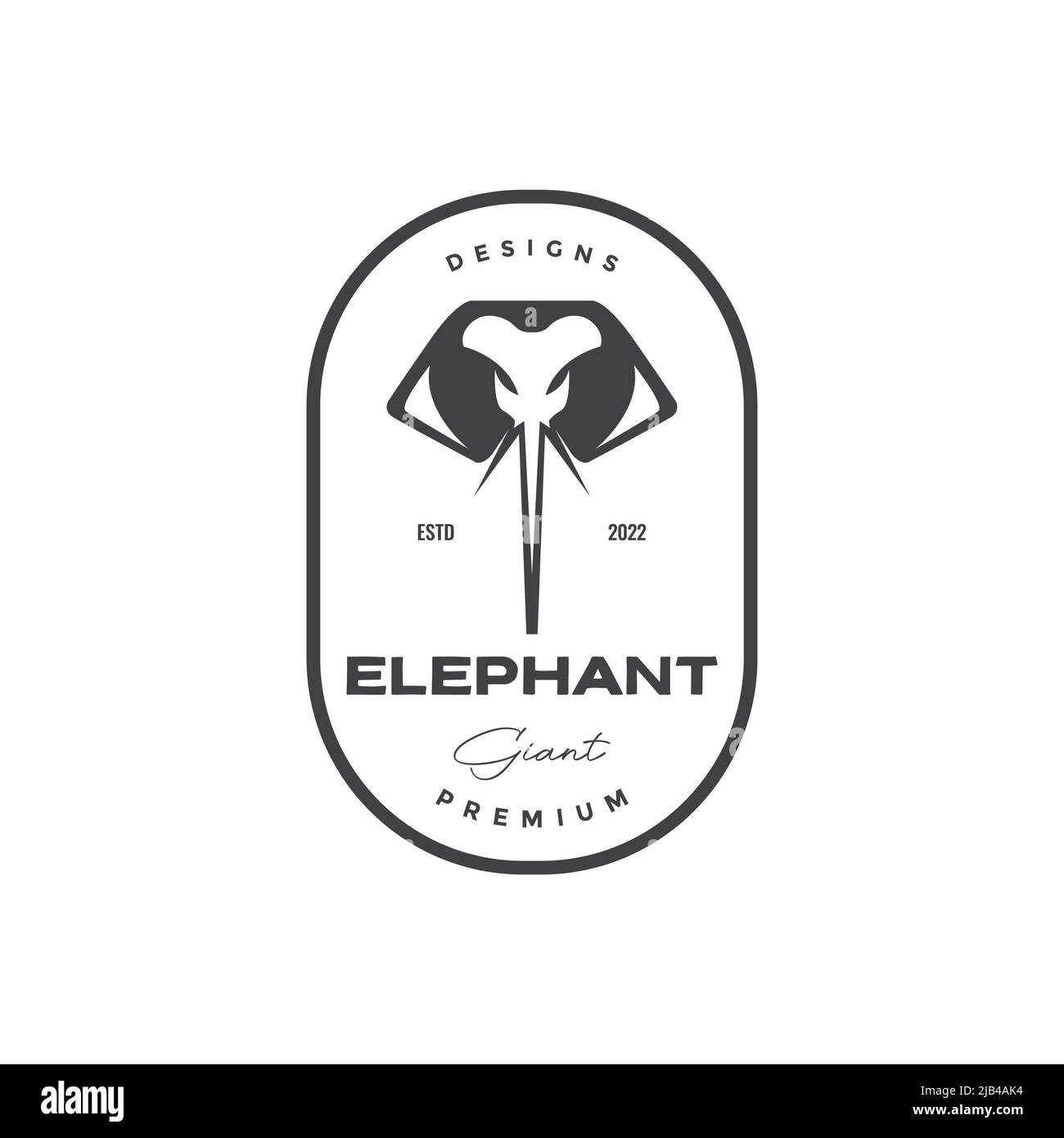 badge vintage with head elephant logo design vector graphic symbol icon ...
