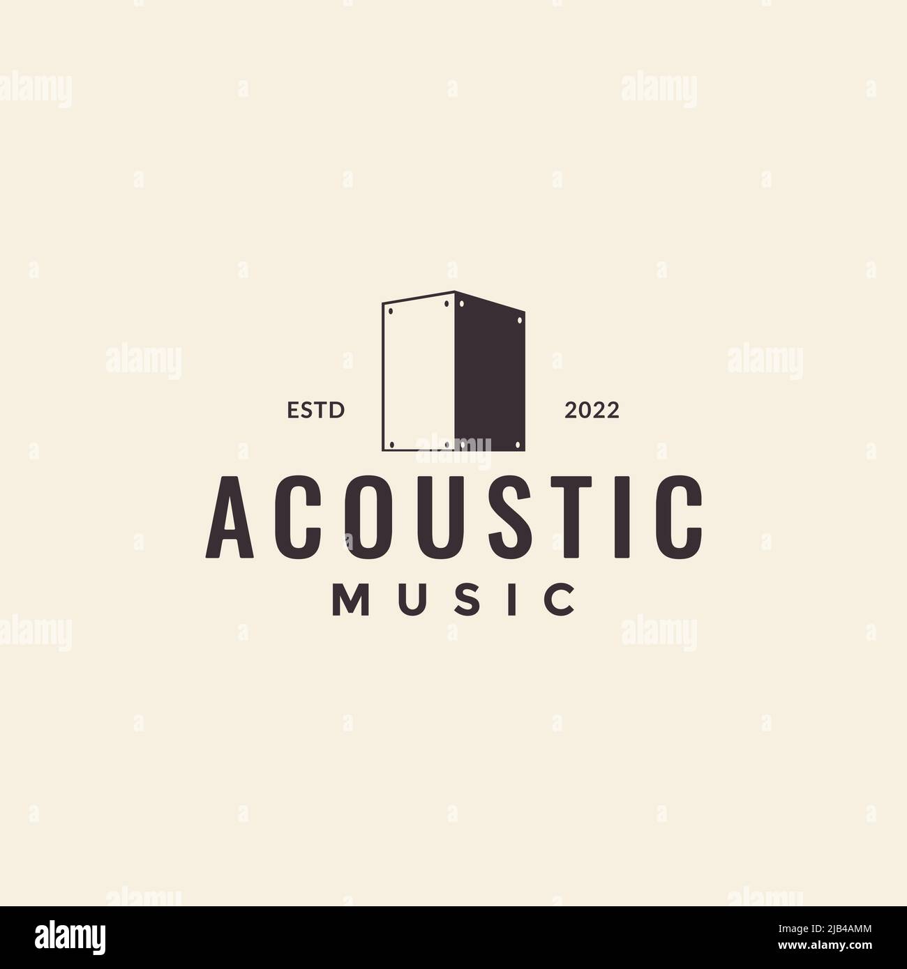 hipster acoustic cajon logo design vector graphic symbol icon ...
