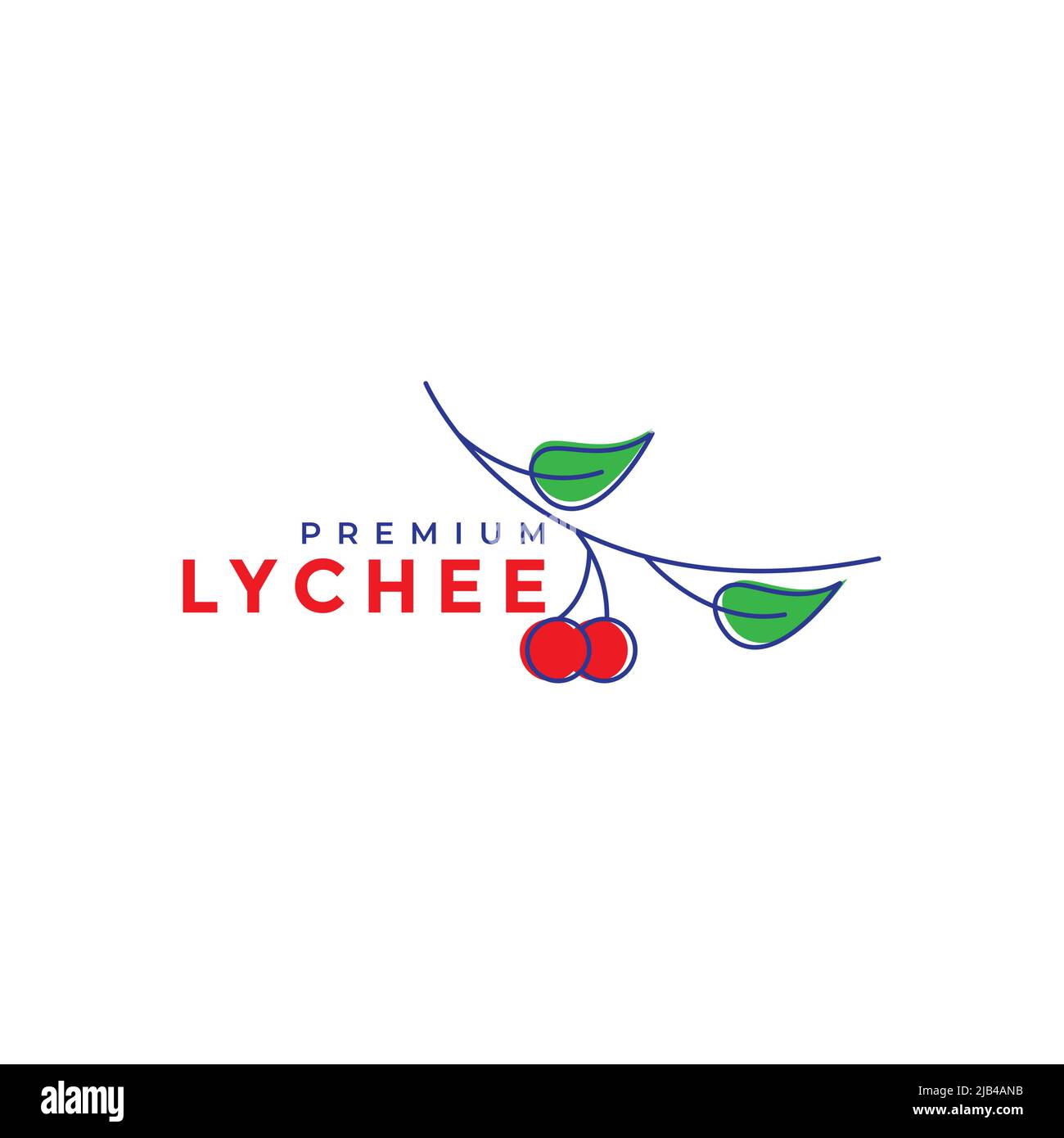 line abstract branch lychee logo design vector graphic symbol icon ...