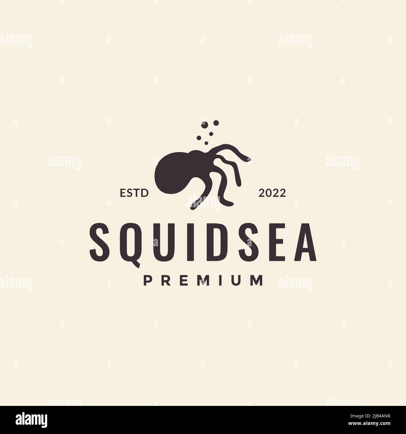 simple hipster isolated squid logo design vector graphic symbol icon ...