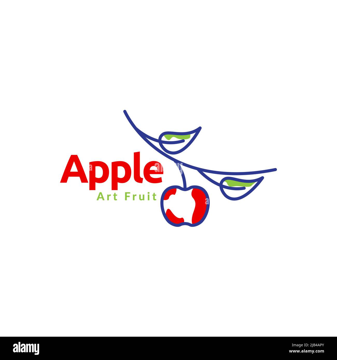 line colorful abstract red branch apple logo design vector graphic ...