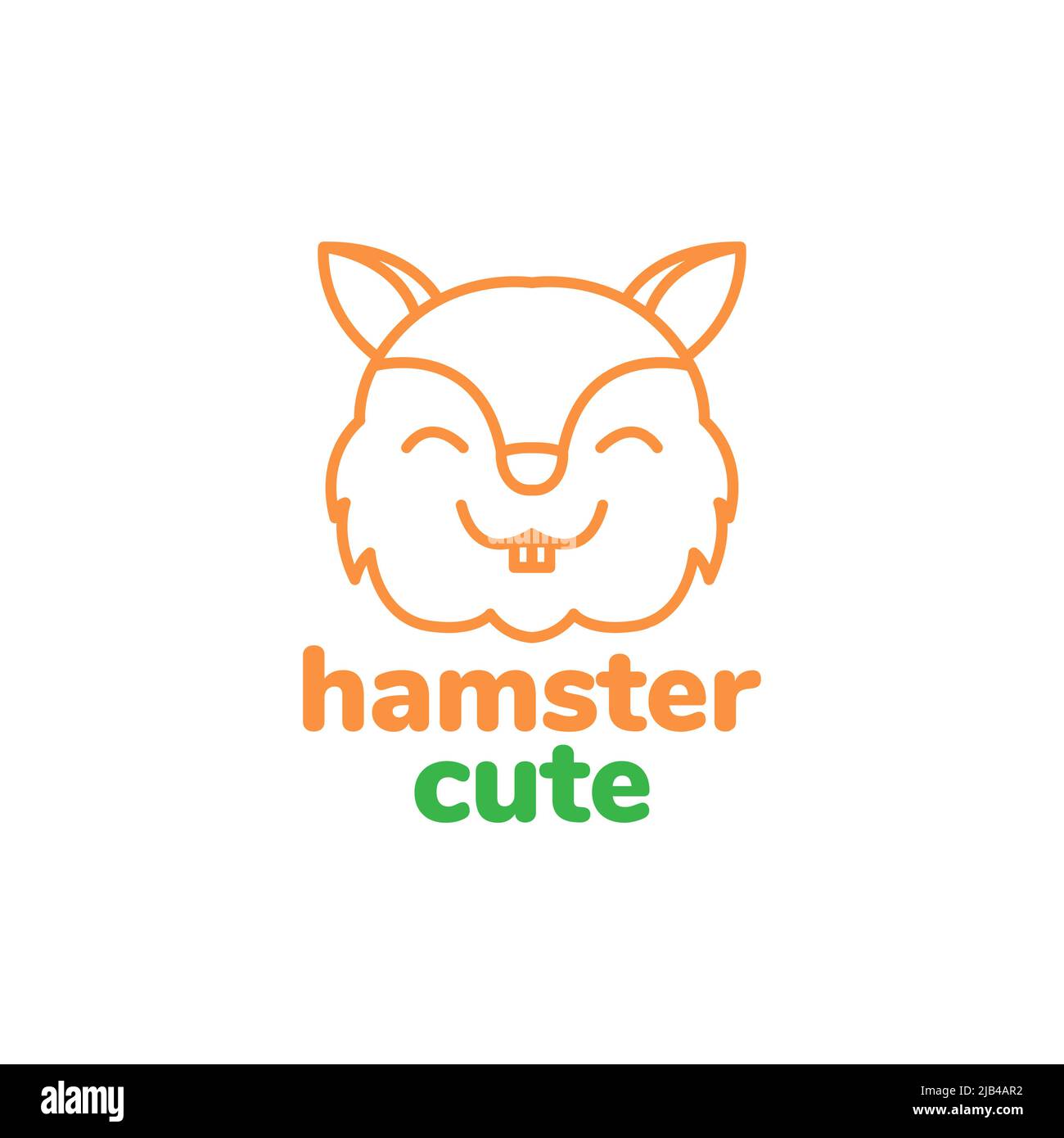 line head smile hamster cute logo design vector graphic symbol icon ...