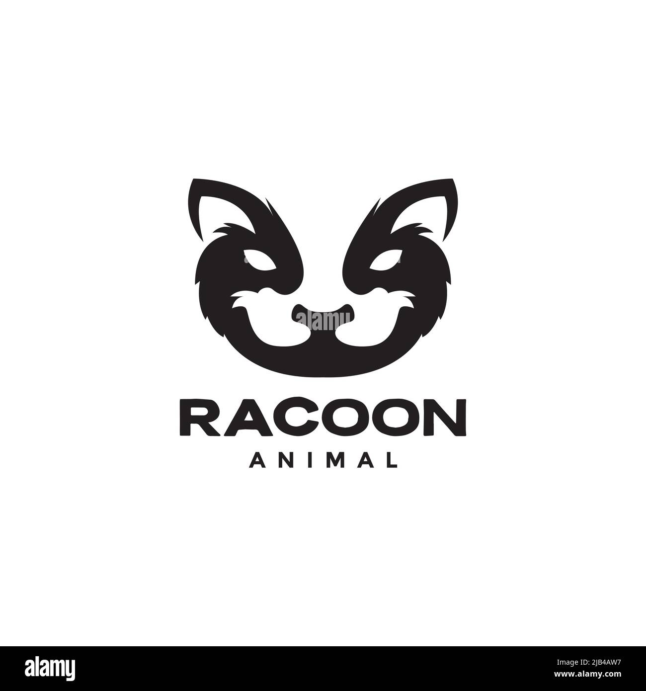 face head black minimal racoon logo design vector graphic symbol icon ...
