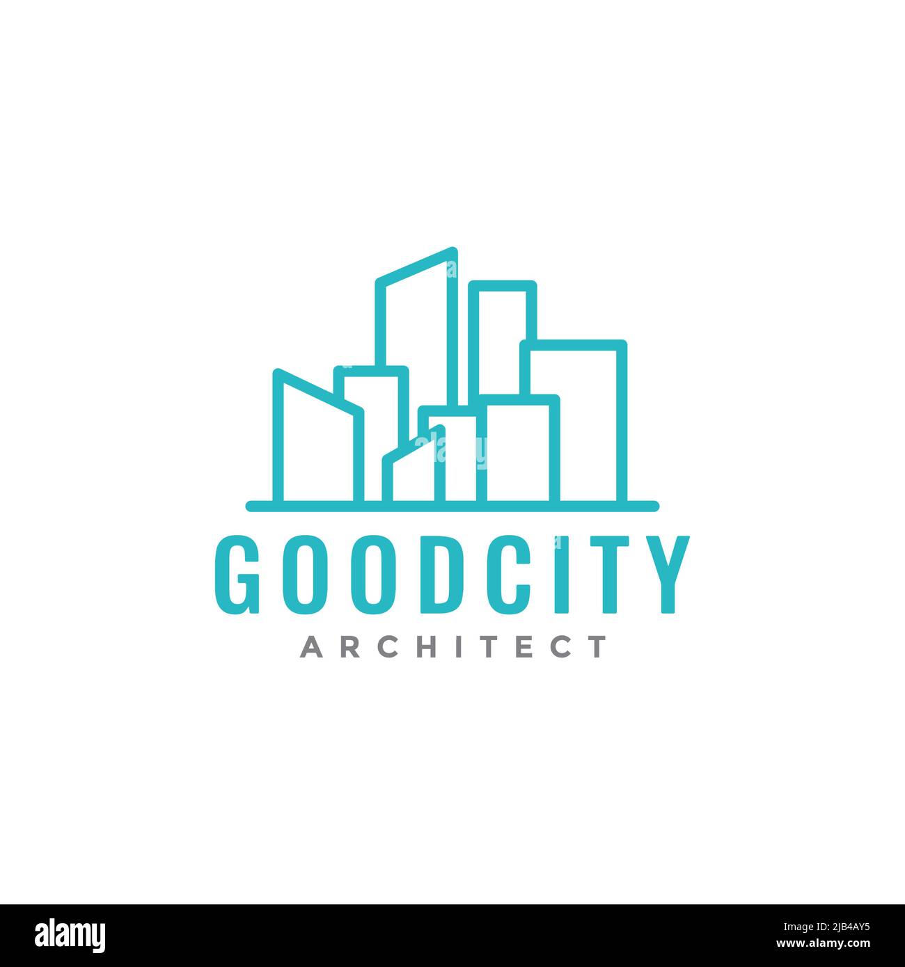 minimalist line city full of buildings logo design vector graphic ...