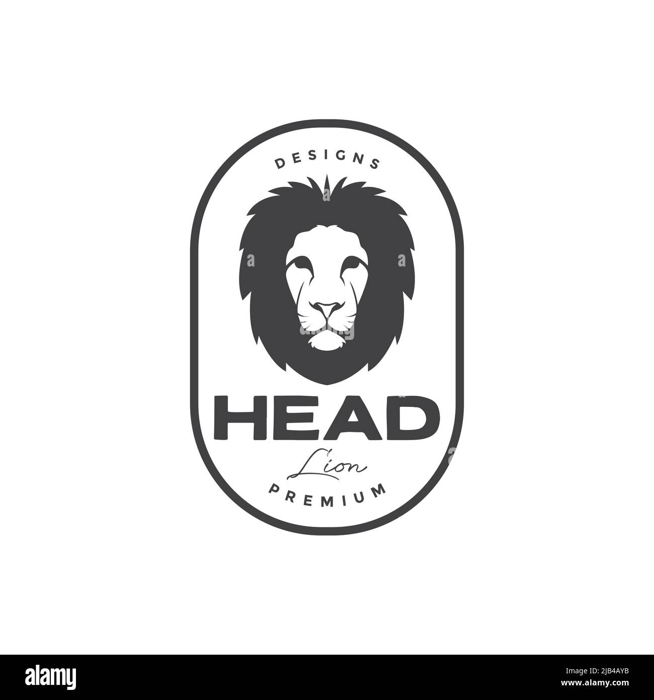 head lion beast badge vintage simple logo design vector graphic symbol ...