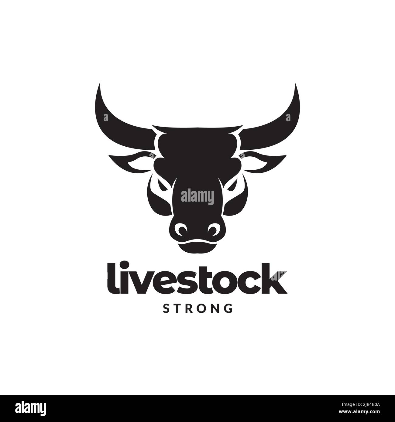 black head strong cow cattle logo design vector graphic symbol icon ...