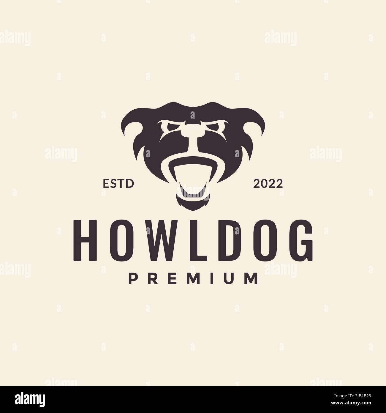 head dog howl hipster logo design vector graphic symbol icon ...