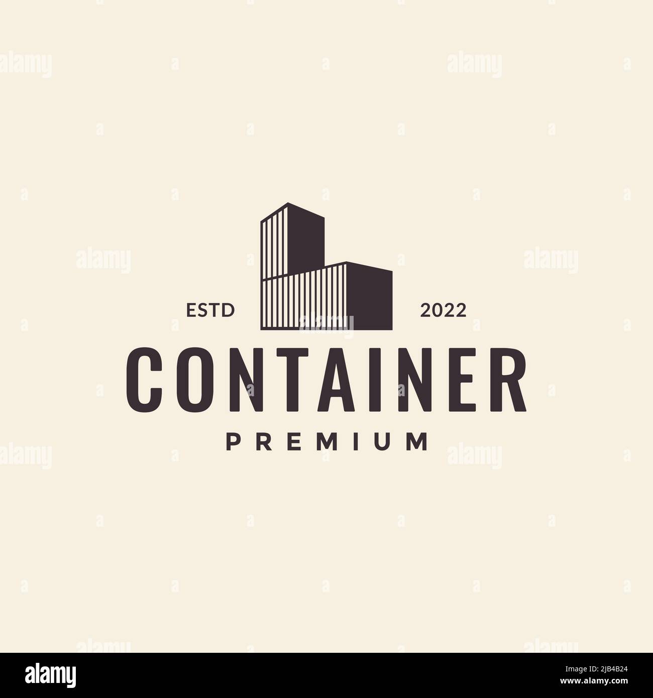 vintage hipster container simple logo design vector graphic symbol icon ...