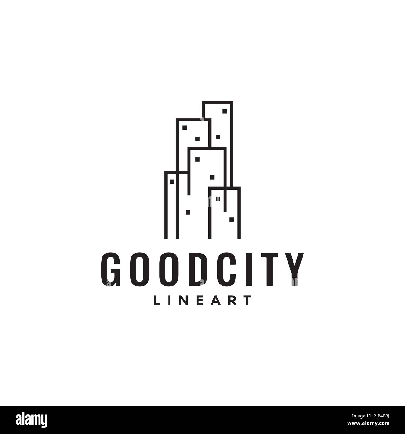 simple city town skyscraper line logo design vector graphic symbol icon ...