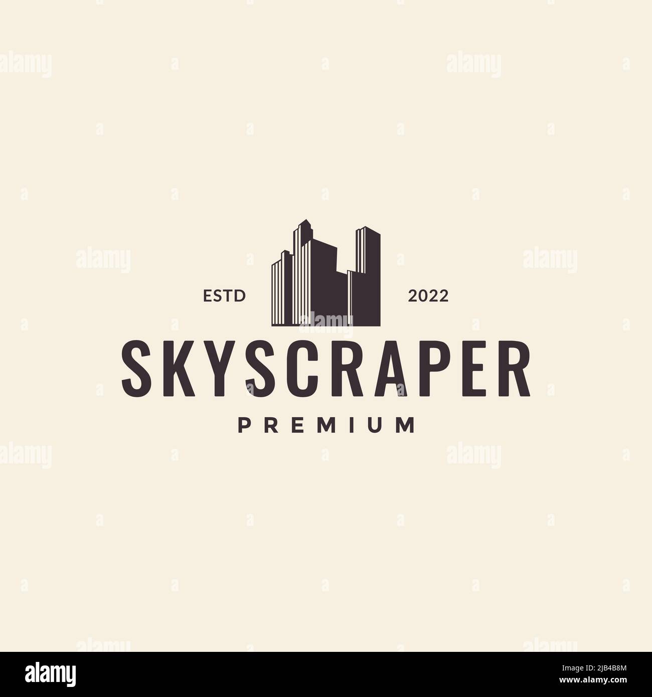 simple skyscraper building hipster logo design vector graphic symbol ...