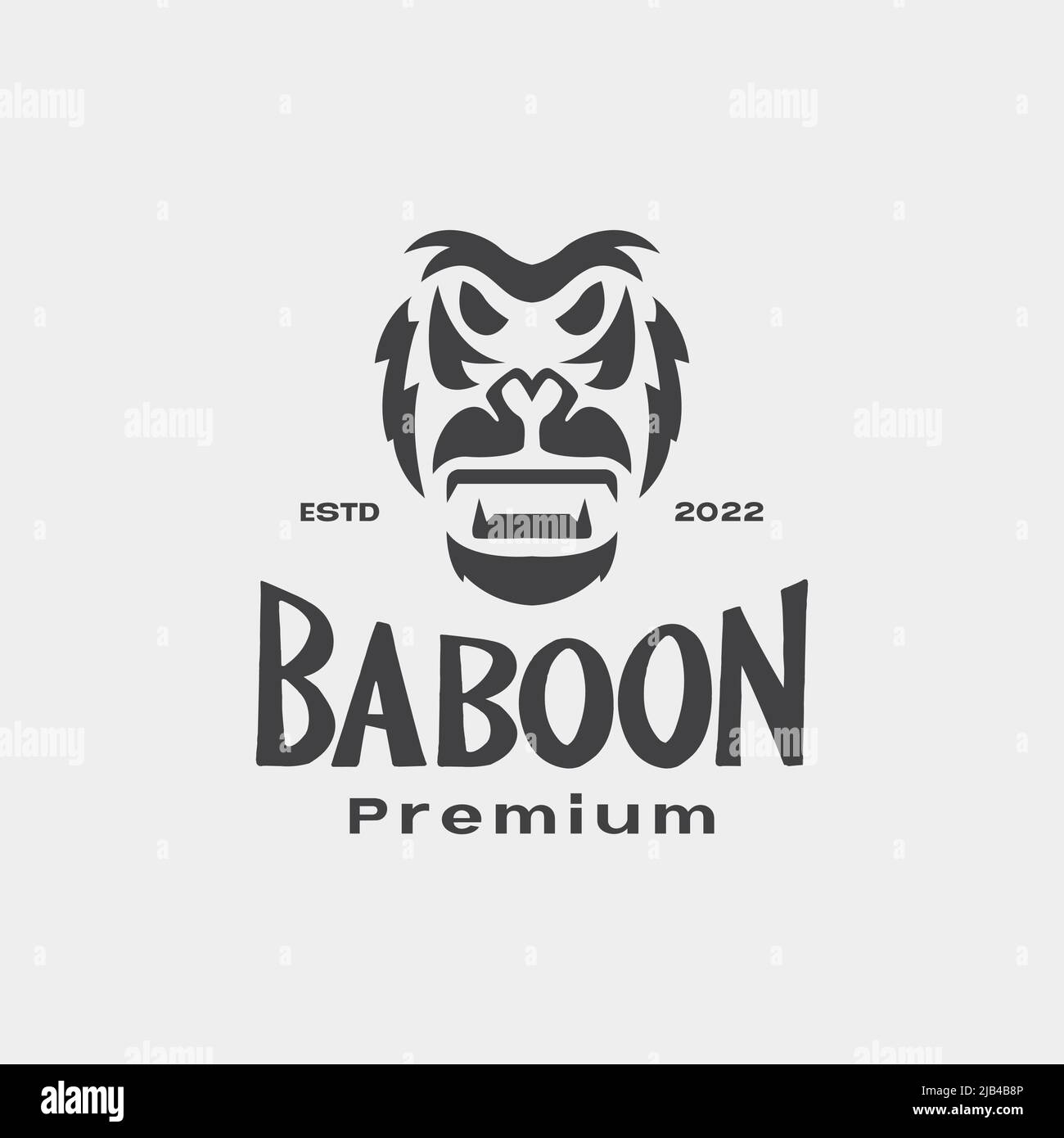 head monkey baboon vintage logo design vector graphic symbol icon ...