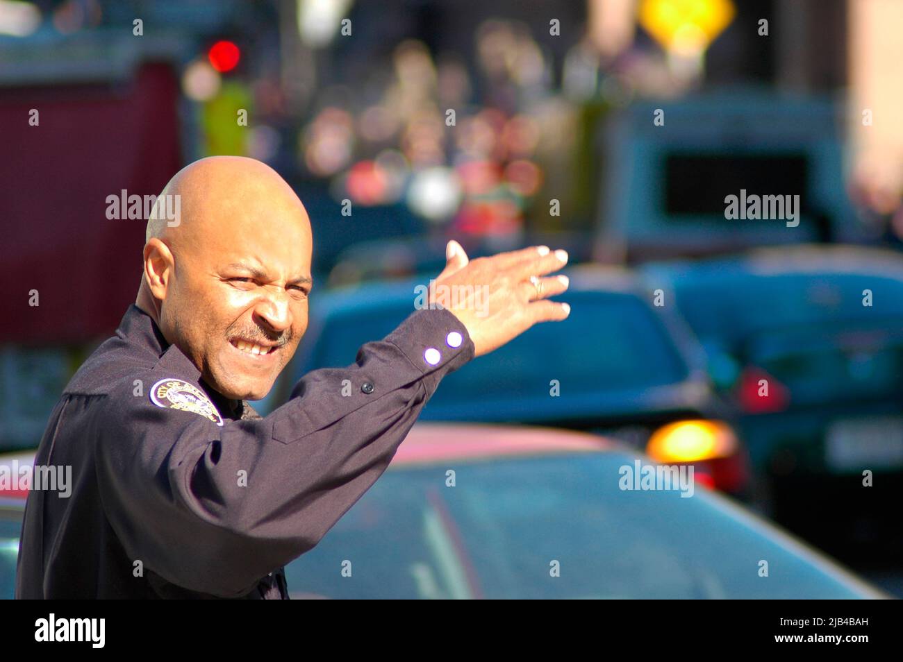 Police officer hand directing traffic to go or stop in Atlanta GA ...