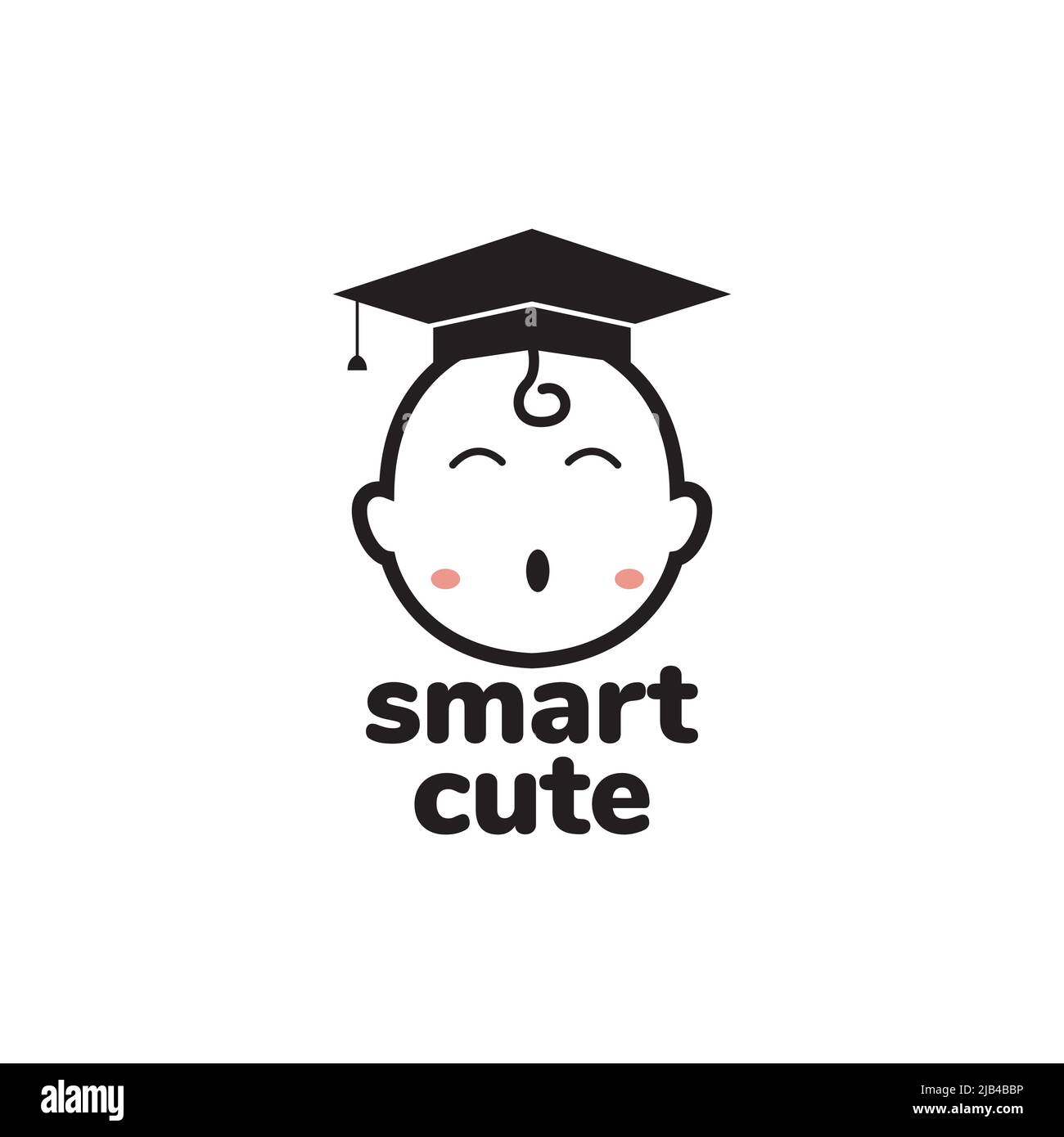 smart baby with cap gown logo design vector graphic symbol icon ...