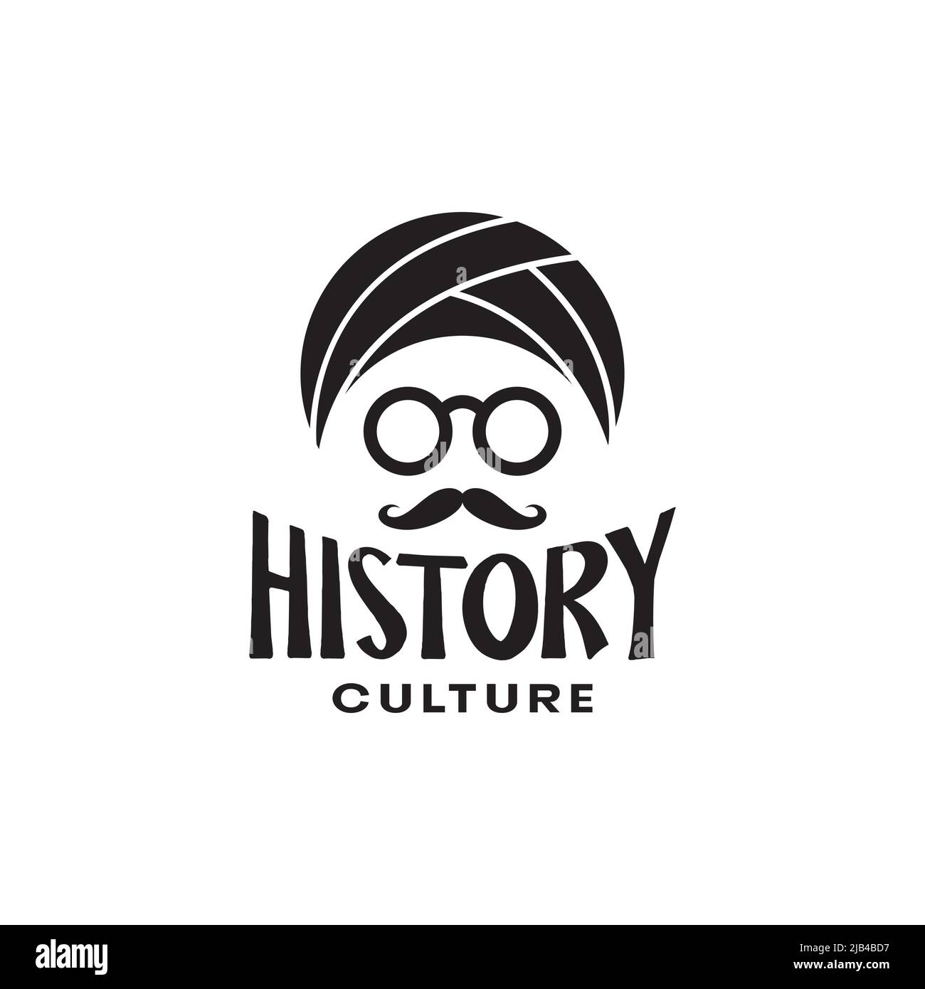 head man with turban culture vintage logo design vector graphic symbol ...