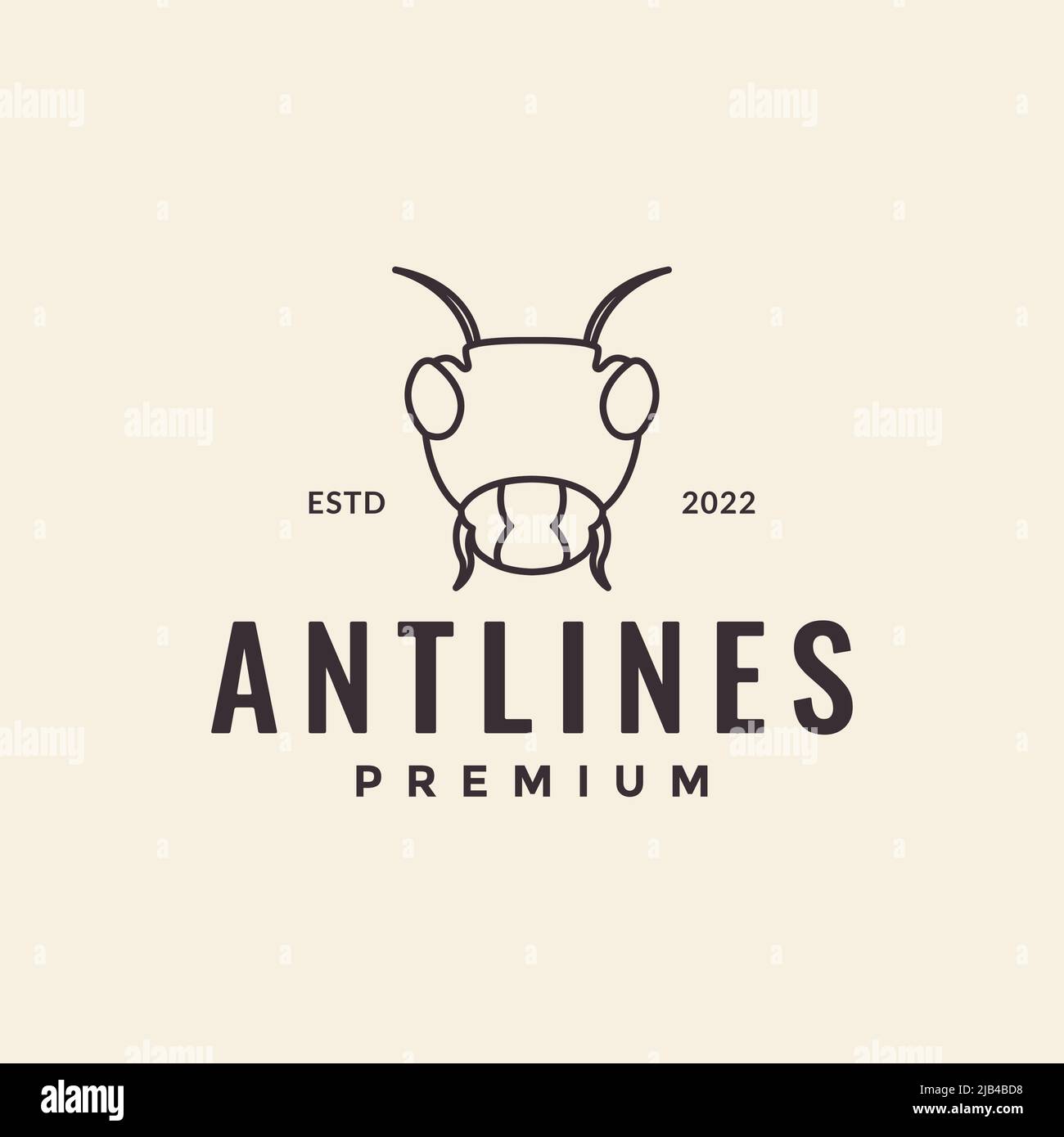 head line insect ant vintage logo design vector graphic symbol icon ...