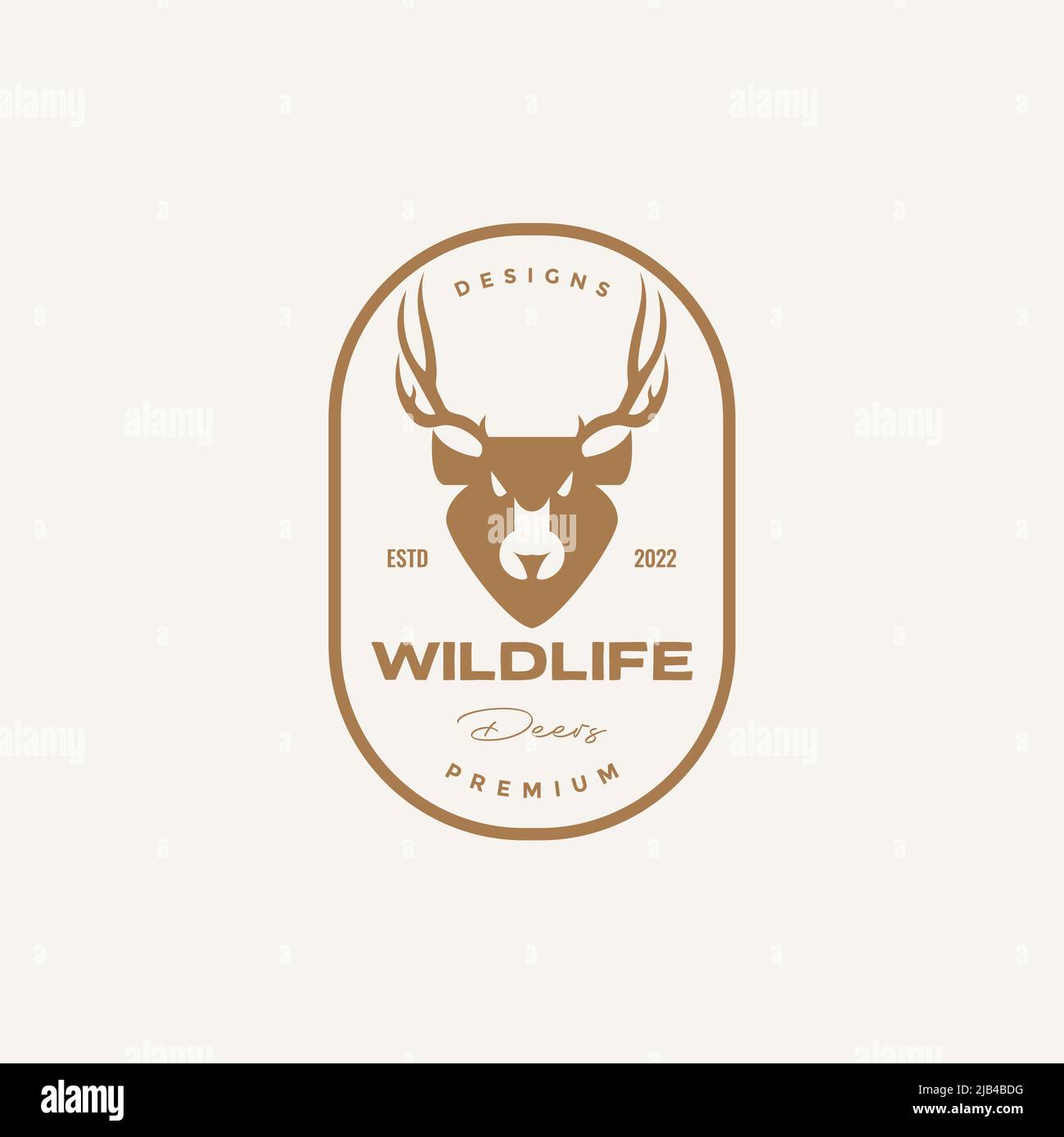 badge vintage with head big deer logo design vector graphic symbol icon ...