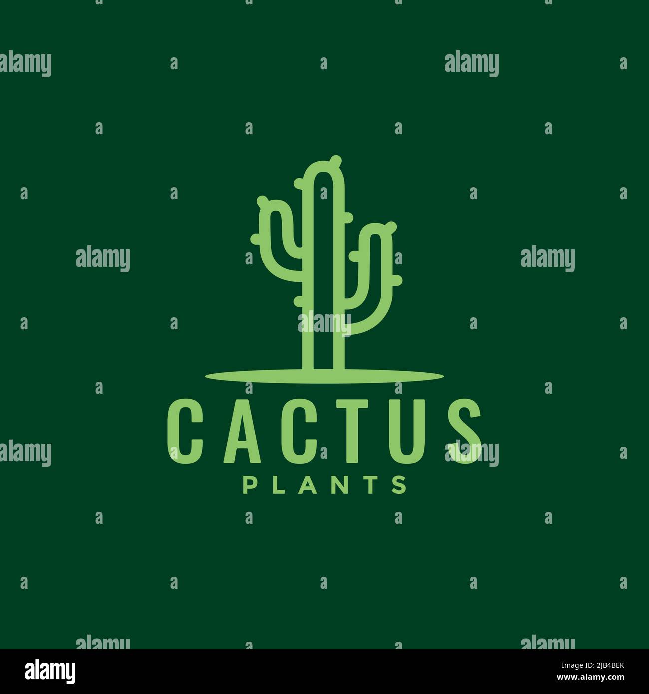 Minimal Plant Cactus Green Logo Design Vector Graphic Symbol Icon
