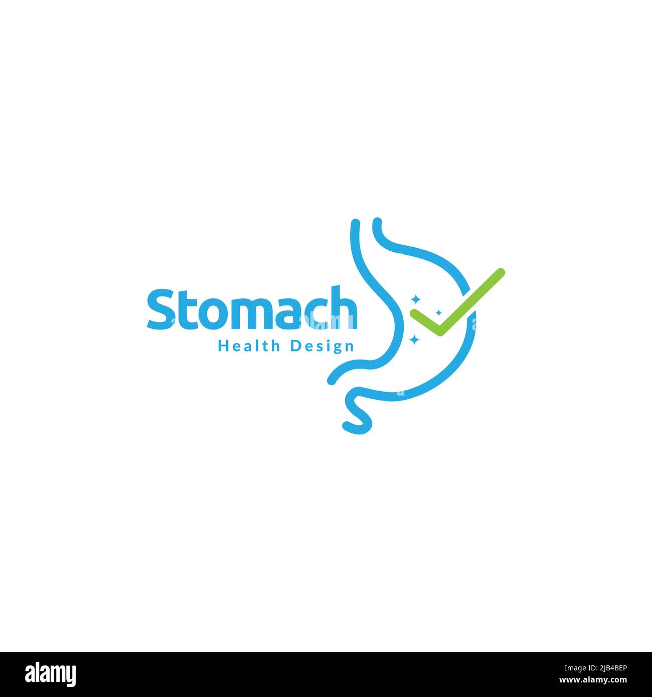 health stomach with check mark logo design vector graphic symbol icon ...
