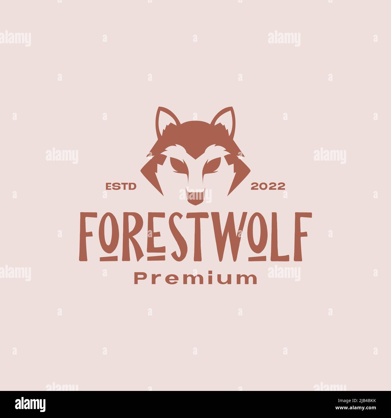 colored vintage head wolf minimal logo design vector graphic symbol ...