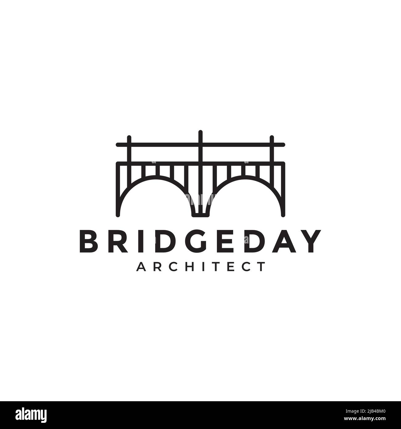 minimal line bridge architect logo design vector graphic symbol icon ...