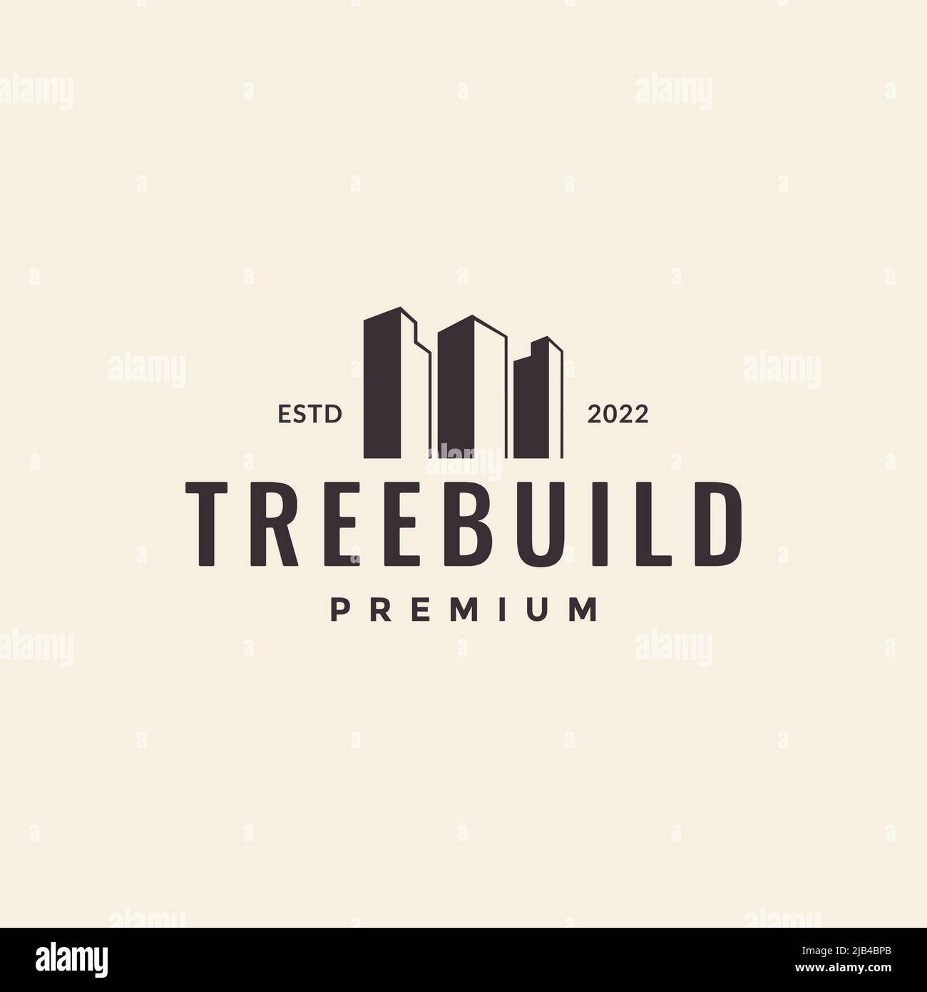 three building skyscraper hipster logo design vector graphic symbol ...