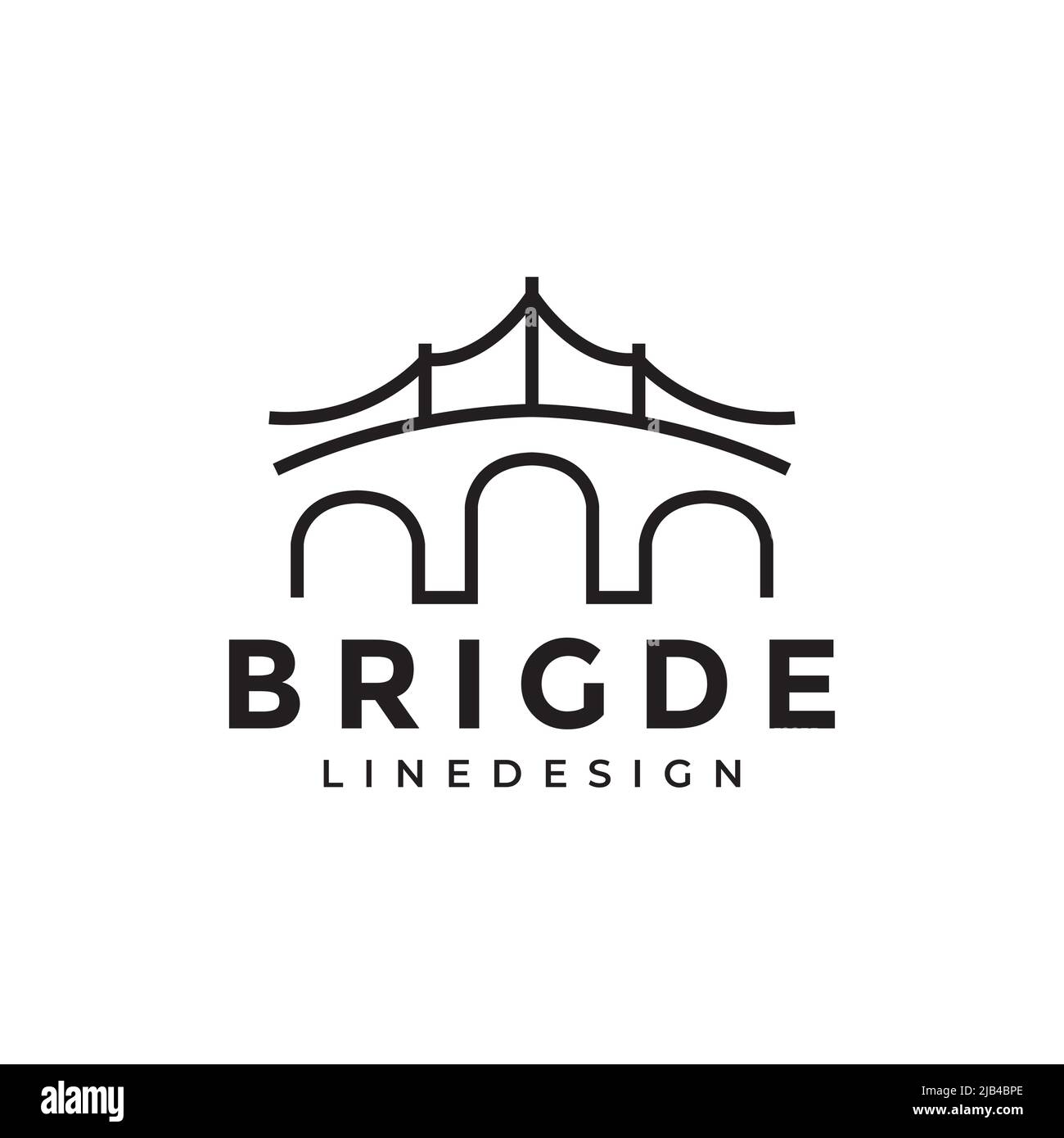 minimal curved bridge modern logo design vector graphic symbol icon ...