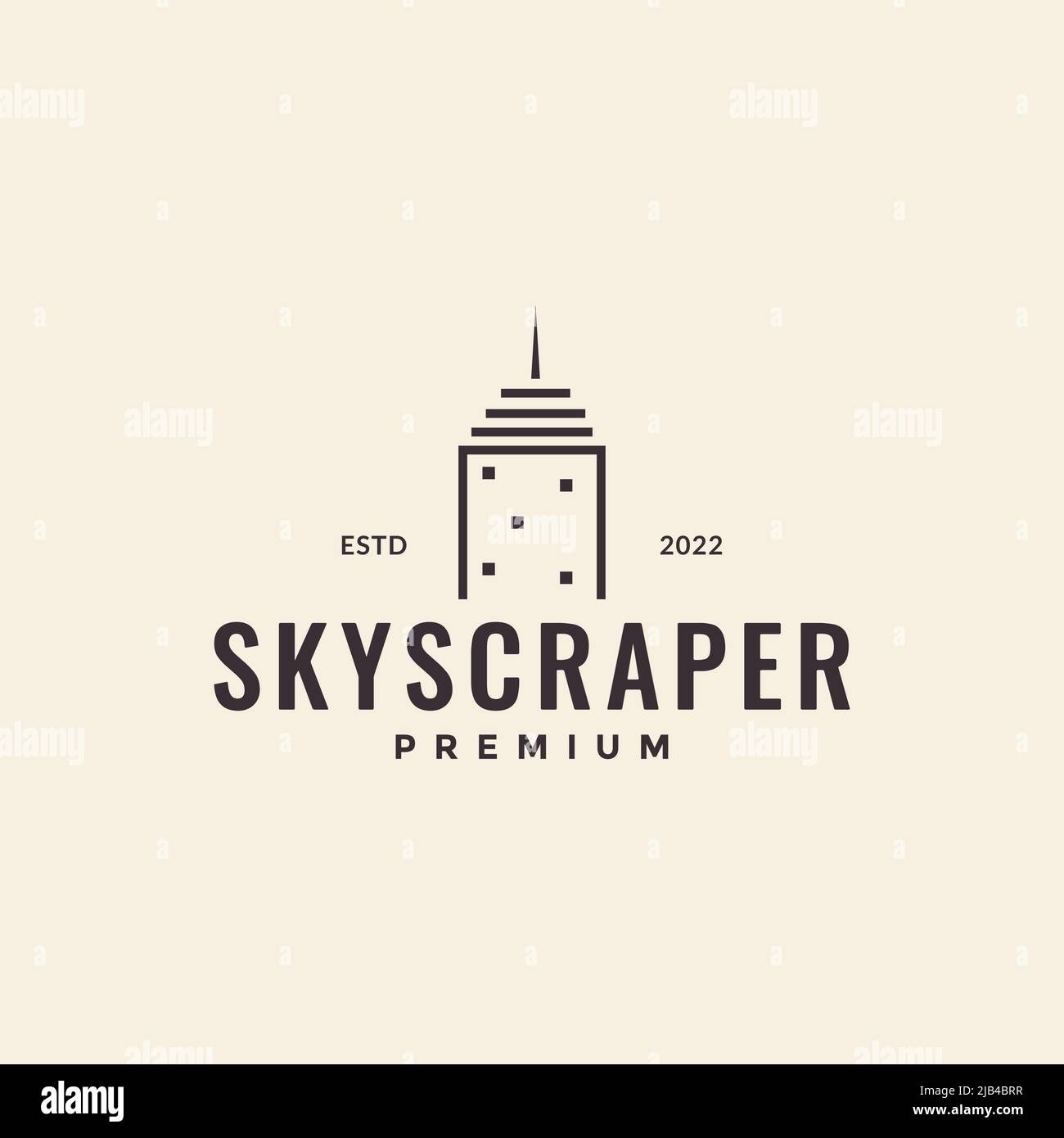 single building skyscraper hipster logo design vector graphic symbol ...