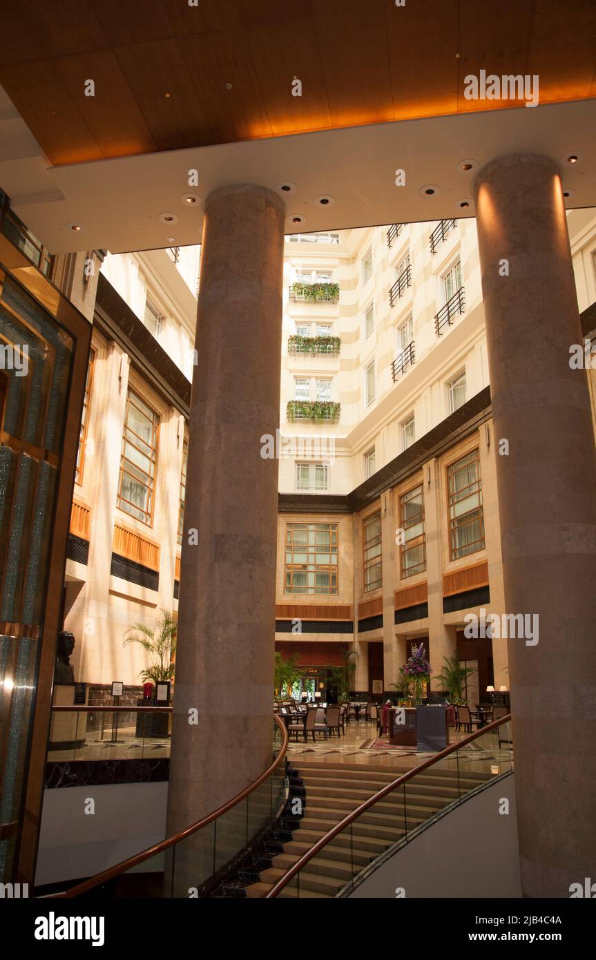 Atrium of the Fullerton Hotel, Singapore, formerly the General Post ...